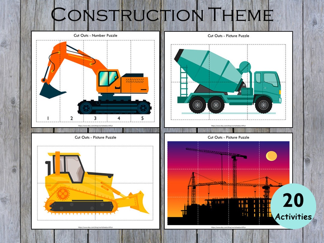 Printable Busy Book for Toddlers Construction Theme, Preschool ...