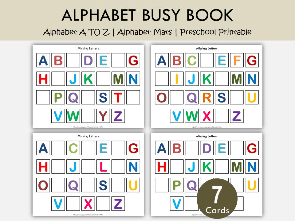 Alphabet Missing Letters Mats | ABC Order Worksheets for Preschool ...