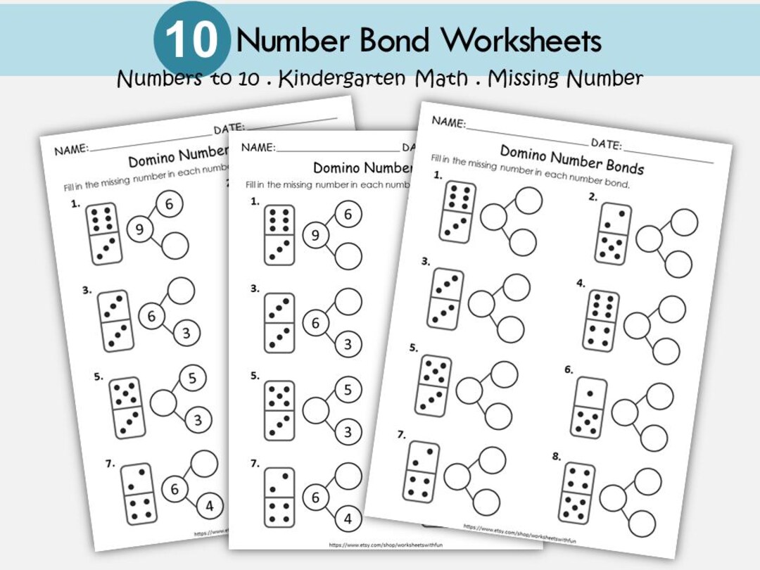 Domino Number Bond Worksheets: Kindergarten Addition Practice (PDF ...