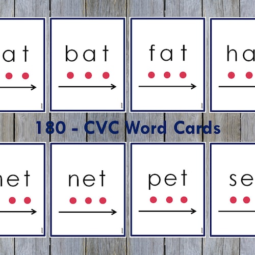 CVC Words Flash Cards Printable CVC Flashcards Learn to - Etsy Canada