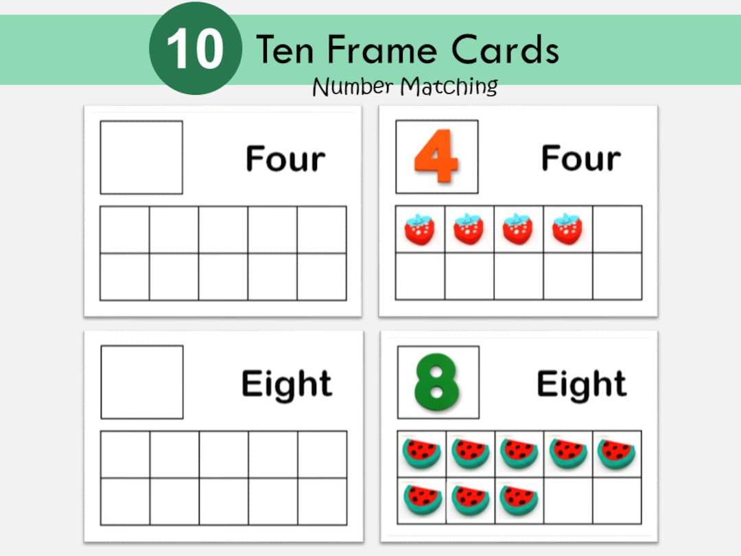 Ten Frame Cards, Numbers 1-10, Preschool Printables, Number Sense ...