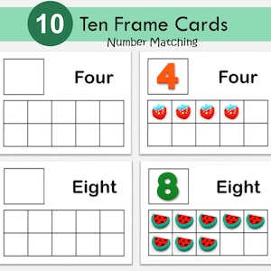 Ten Frame Cards, Numbers 1-10, Preschool Printables, Number Sense ...