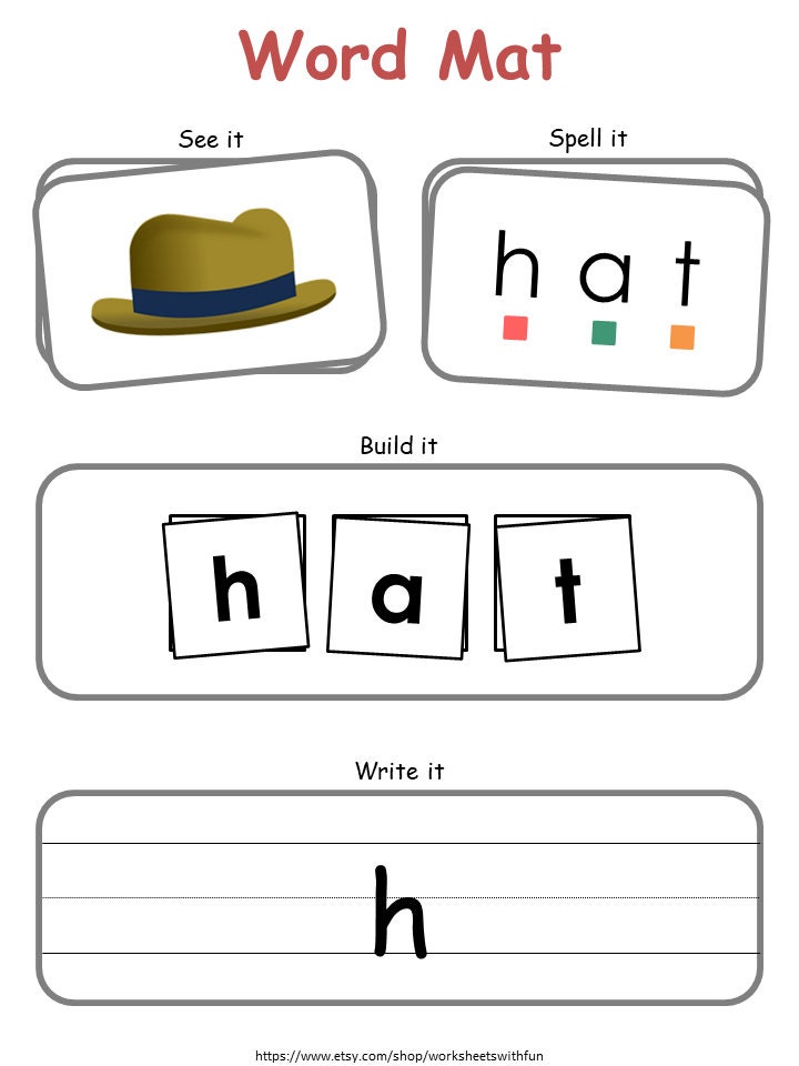 CVC Word Building Mats Printable | Phonics & Spelling Activities for ...