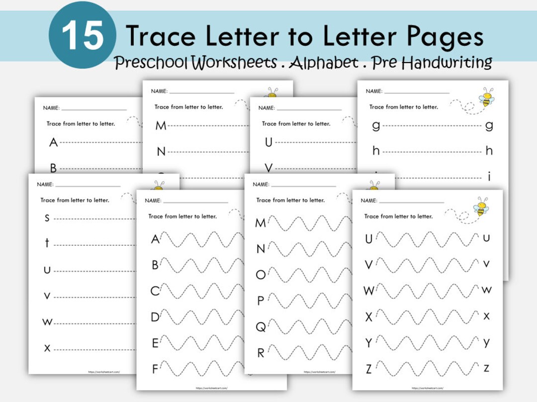 Tracing Worksheets, Preschool Printable, Tracing Letter to Letter ...