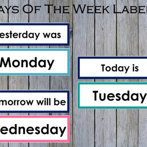 Days of the Week Flashcards Days of the Week Printable Days - Etsy