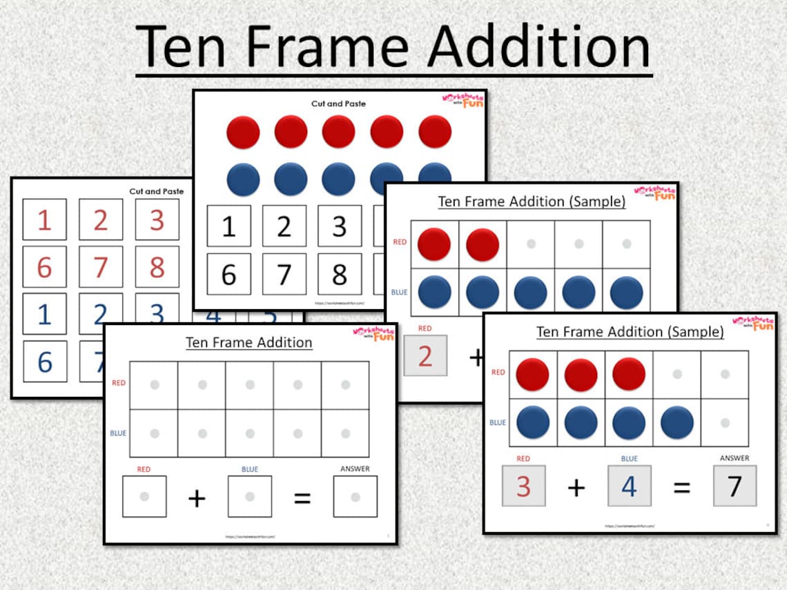 Ten Frame Addition Addition Using Ten Frame Finding Sum | Etsy