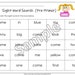 Sight Words Worksheets Dolch Pre Primer, 40 Sight Word Search Printable ...