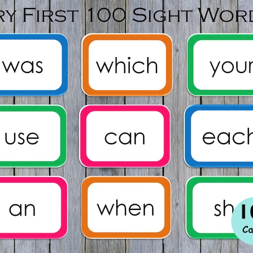 Fry's Sight Words Bundle Flashcards First to Tenth - Etsy