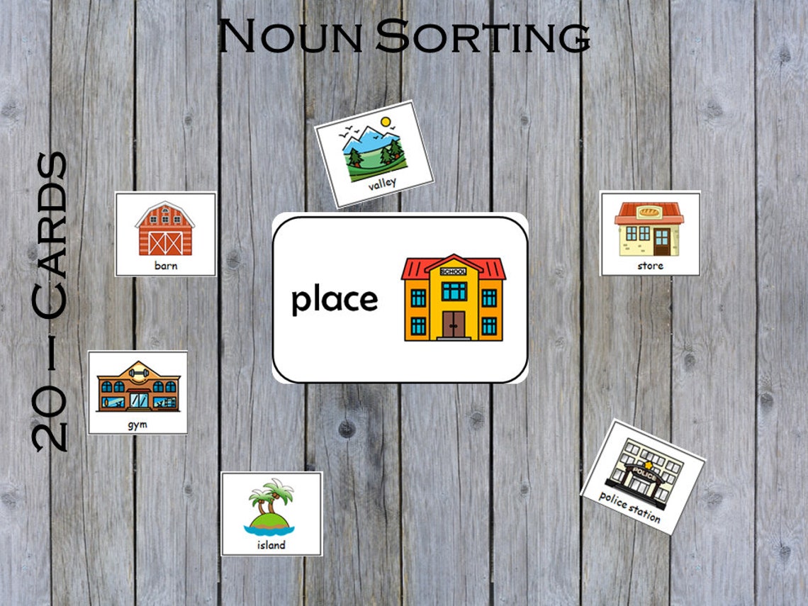 Noun Sorting Nouns Flashcards Matching and Grouping - Etsy