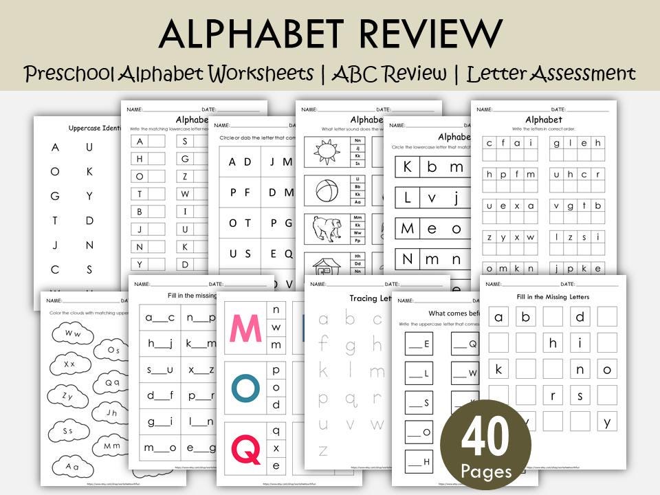 Pre K Worksheets Abc