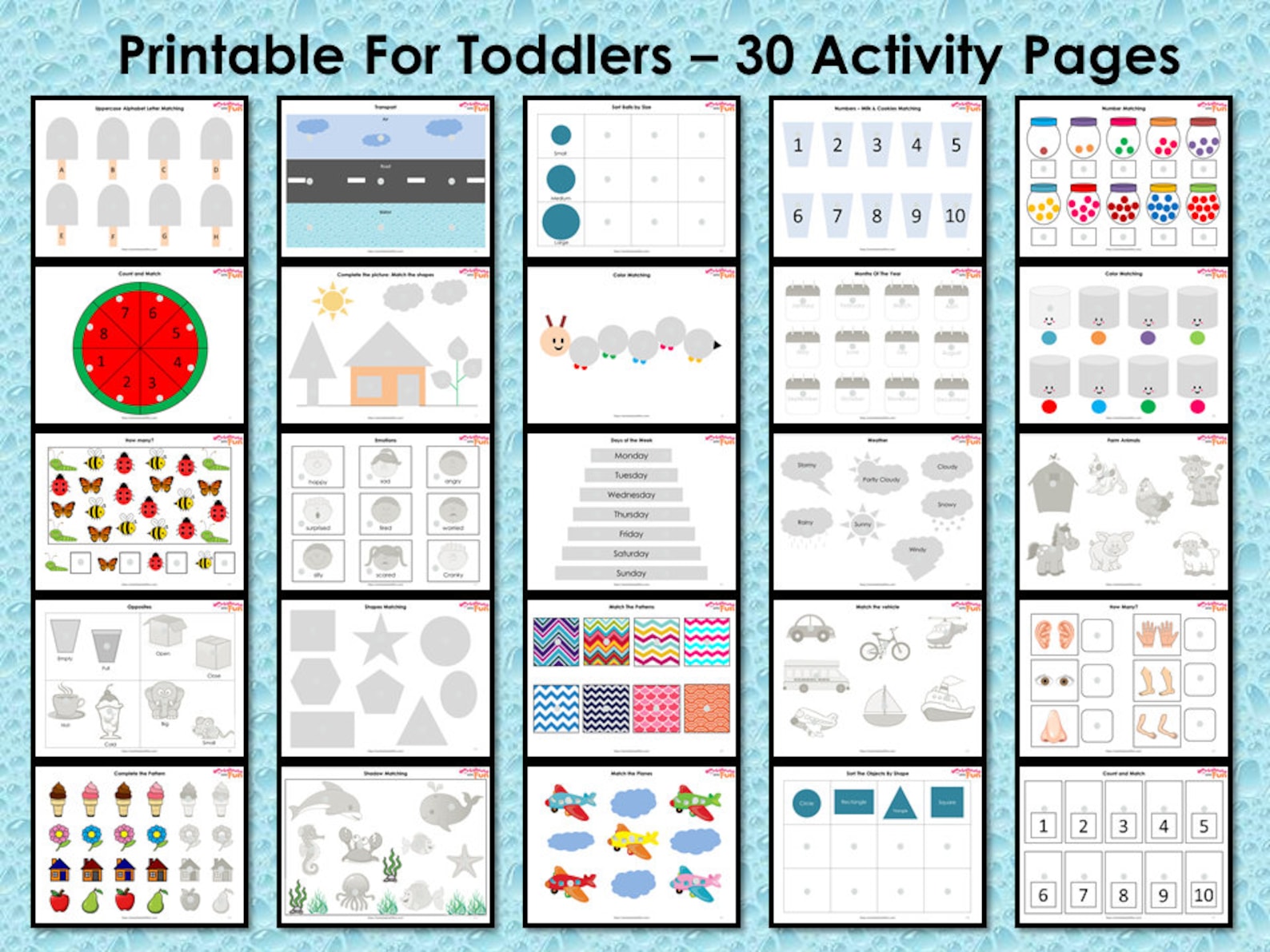 Busy Books Printable For Preschoolers 30 Activity Sheets for | Etsy