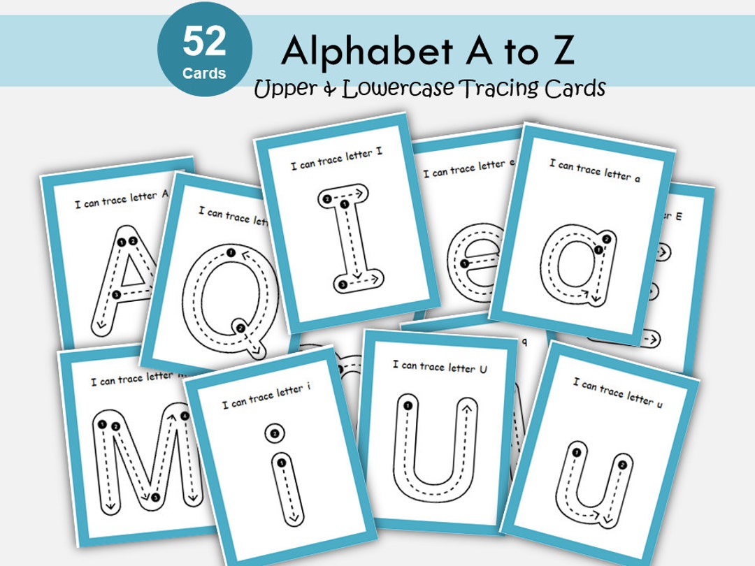 Alphabet Tracing Cards, 52 Uppercase and Lowercase Letter Tracing ...