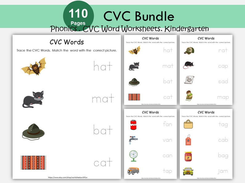 CVC Words Literacy Learning Pack: Kindergarten Phonics (digital ...