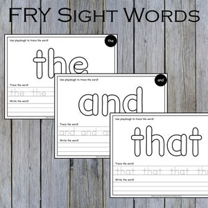 Sight Words Worksheets, Fry First Hundred Tracing Printable, High ...