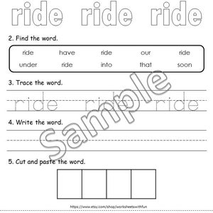 Sight Words Printable, Sight Words Worksheets for Kindergarten, 52 ...