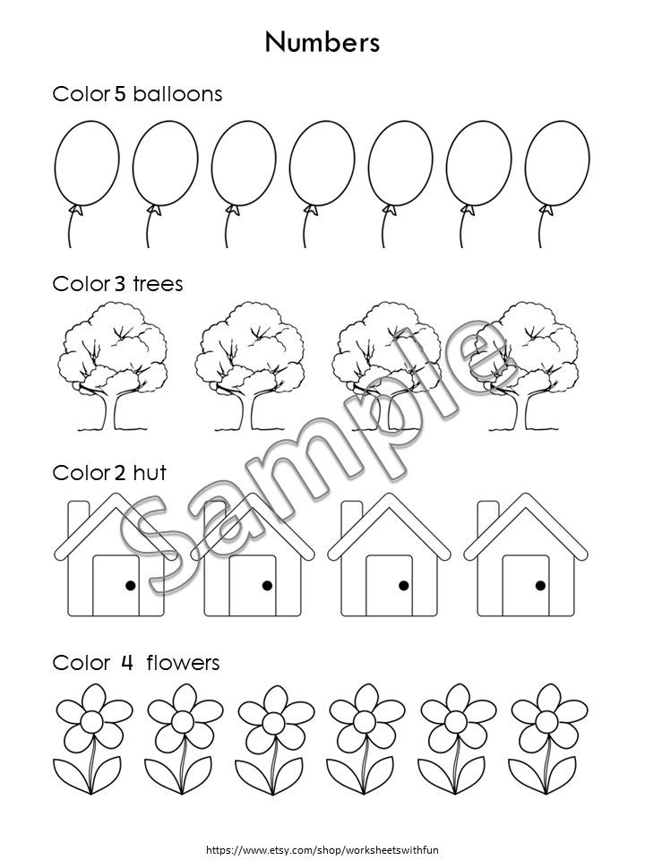 Preschool Math Worksheets, Number Tracing 1-10, Counting Activities ...