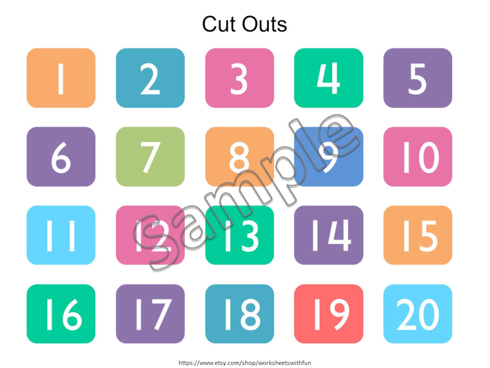 Number Matching Game 1-20 Printable, Preschool Math Activity ...
