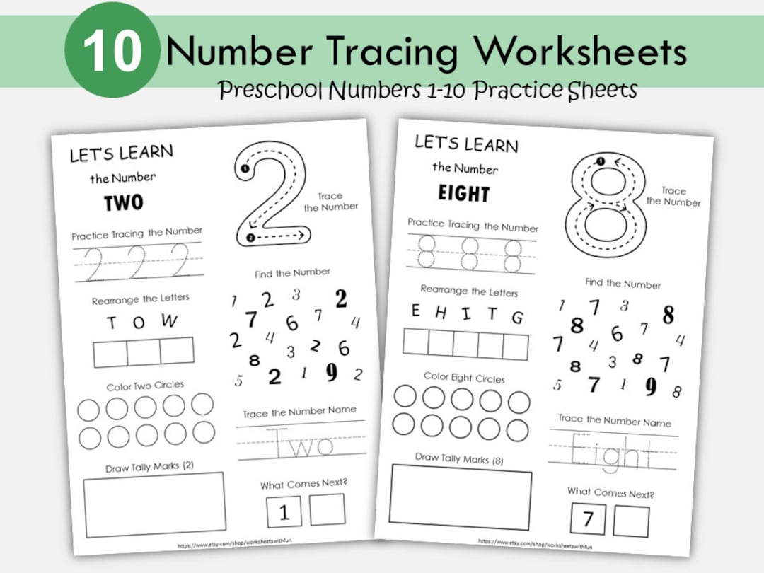 Number Worksheets for Kids | Numbers 1-10 Printable Activities ...