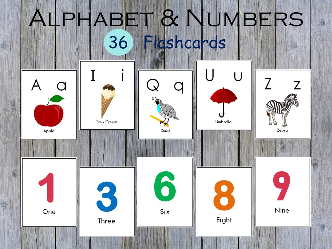 Alphabet Cards, Numbers 1-10 Flashcards for Kids, ABC Printable ...