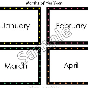 Days of the Week Flashcards, Months of the Year Flash Cards, Bulletin ...