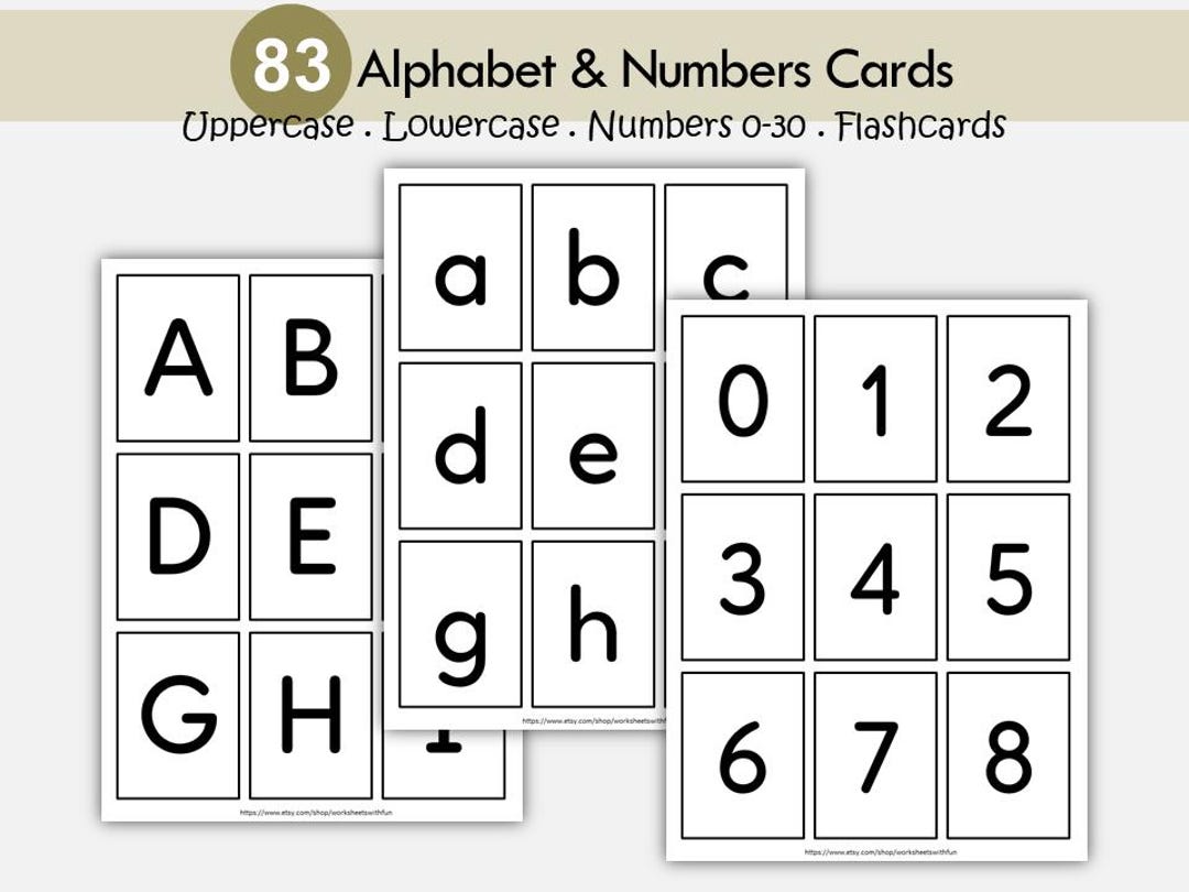 Flashcards Bundle Printable | Alphabet and Numbers 0-30 | Montessori ...