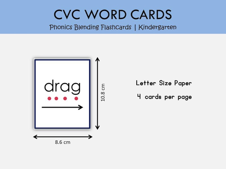 CCVC Flashcards Printable | Phonics Blending Cards | Early Reading ...