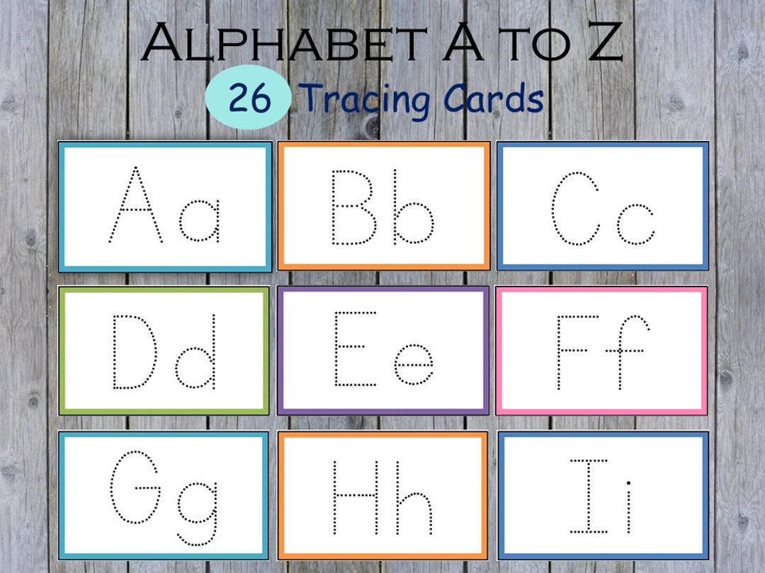 Alphabet Tracing, A to Z Cards Printable, Tracing ABC Letters for Kids ...