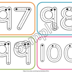 Number Tracing Cards, Number Tracing Flashcards, Preschool Worksheets ...
