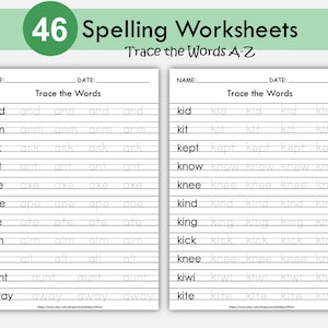 Sight Word Spelling Tracing Worksheets, Words Practice, Word Work Book ...