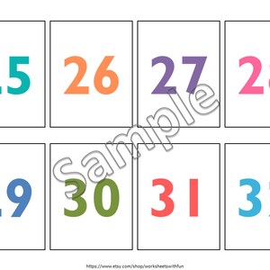 Colorful Number Flashcards 1-100: Printable Math Learning (PDF Download ...