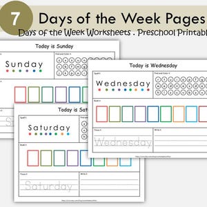 Days of the Week Worksheet, Days of the Week Printable, Learning Days ...