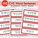 Learn to Read CVC Words, Phonics Cards Printable, Kindergarten Reading ...
