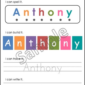 Custom Name Tracing Mat: Preschool Learning Activity (email Delivery ...