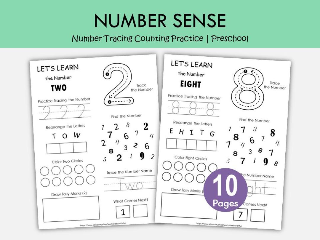 Number Sense Worksheets 1-10 | Kindergarten Math Activities | Number ...