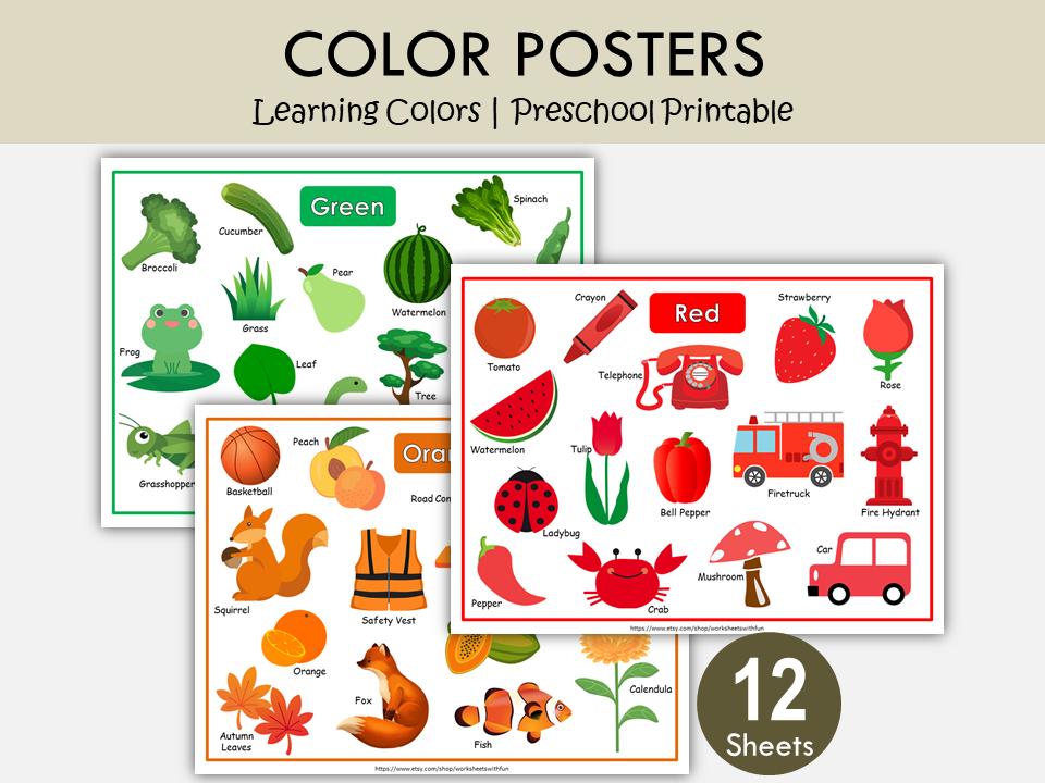 Preschool Color Posters Printable | Classroom Decor | Montessori Colors ...