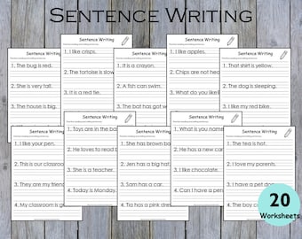 25 Printable Write the Sentence Worksheets, Sentence Writing Worksheets ...
