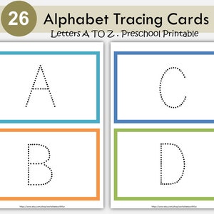 Alphabet Tracing Cards, Letter Tracing, Letter of the Week Worksheets ...