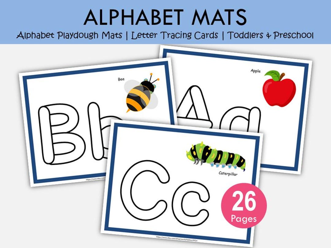 Alphabet Playdough Mats A–Z | Printable Letter Tracing Cards for ...