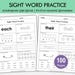 100 Printable Sight Words Worksheets for Kids | Fry First Hundred Sight ...