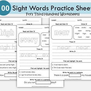 Sight Word Worksheets, Sight Words Printable, Fry Third Hundred ...