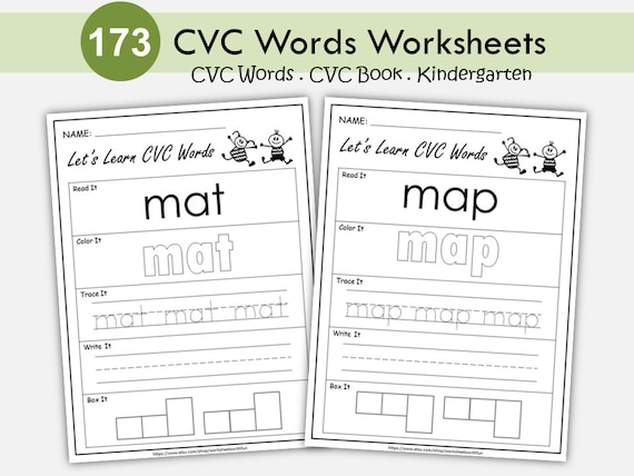 Cvc Word Practice Worksheets CVC Words Activities: