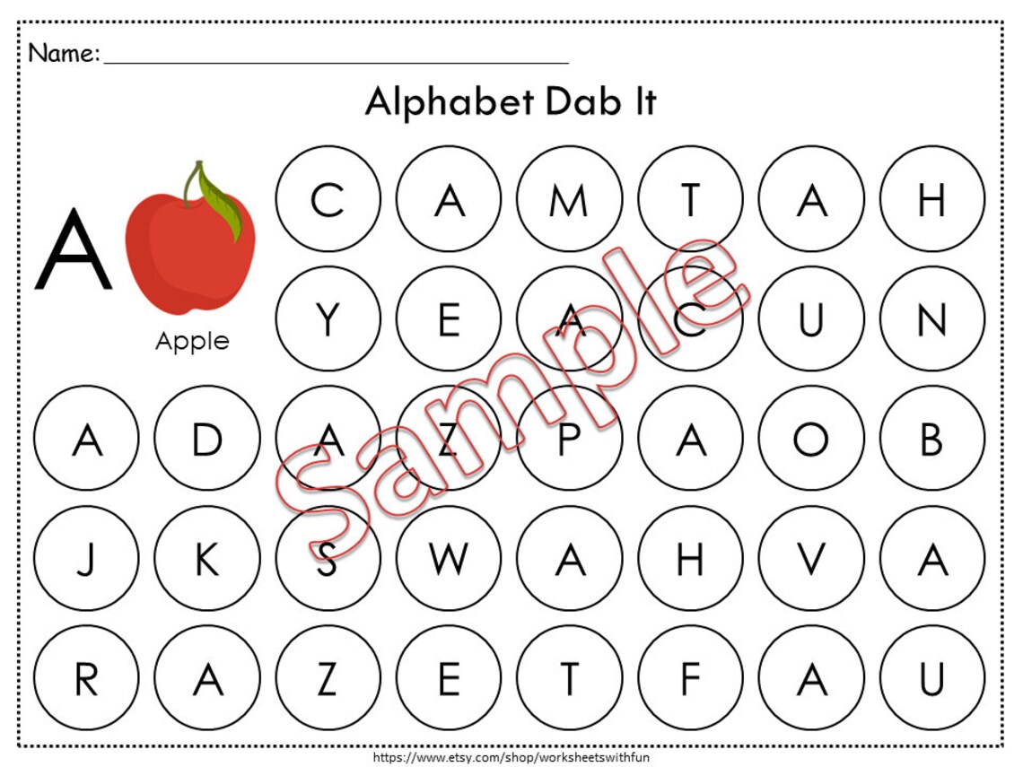 Alphabet Dab It Worksheets, Uppercase Letter Dot Marker Activity ...