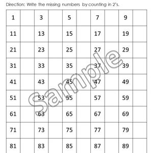 Skip Counting by 2, 5, 10 Worksheets | 100 Chart Printable Math ...