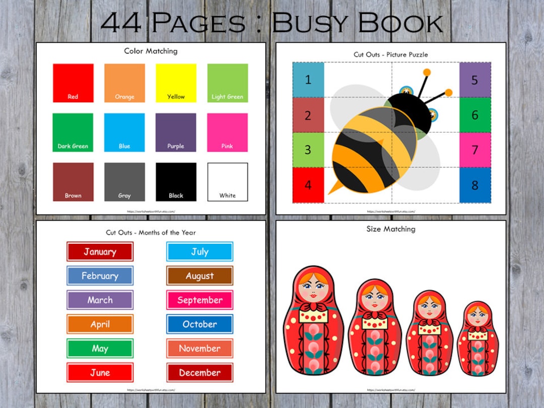 Busy Book Printable, Toddler Busy Binder for 2-3 Years Old, Prek First ...