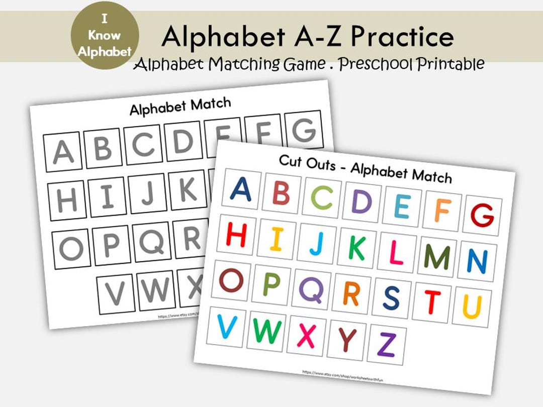 Alphabet Matching Game Printable | Uppercase Letter Match Activity for ...