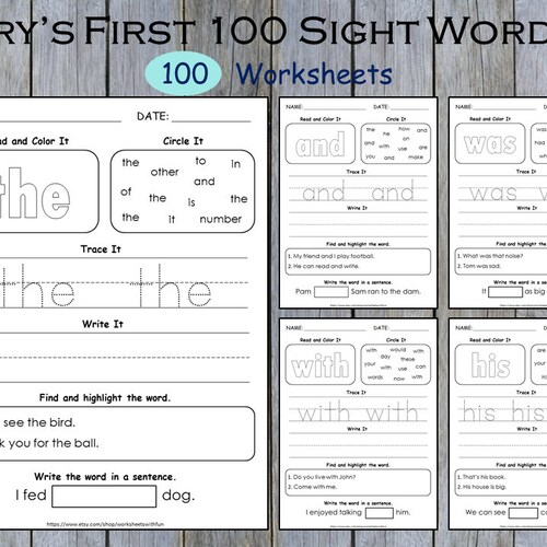 ULTIMATE Sight Words Kindergarten Worksheets Practice - Etsy