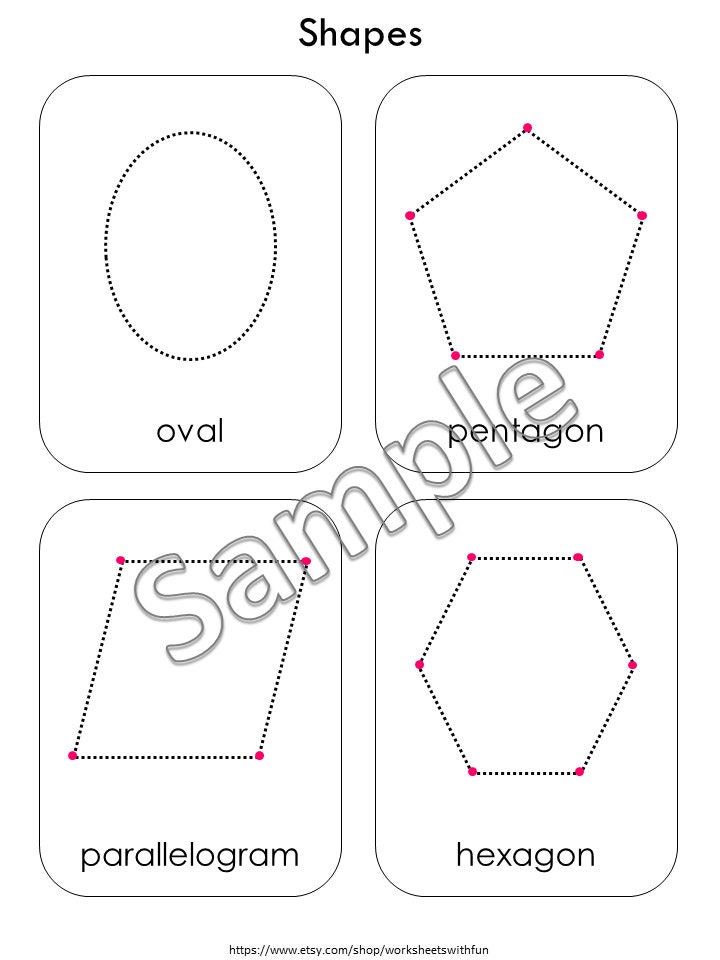 2D Shape Tracing Cards Printable, Shape Tracing Activities for ...