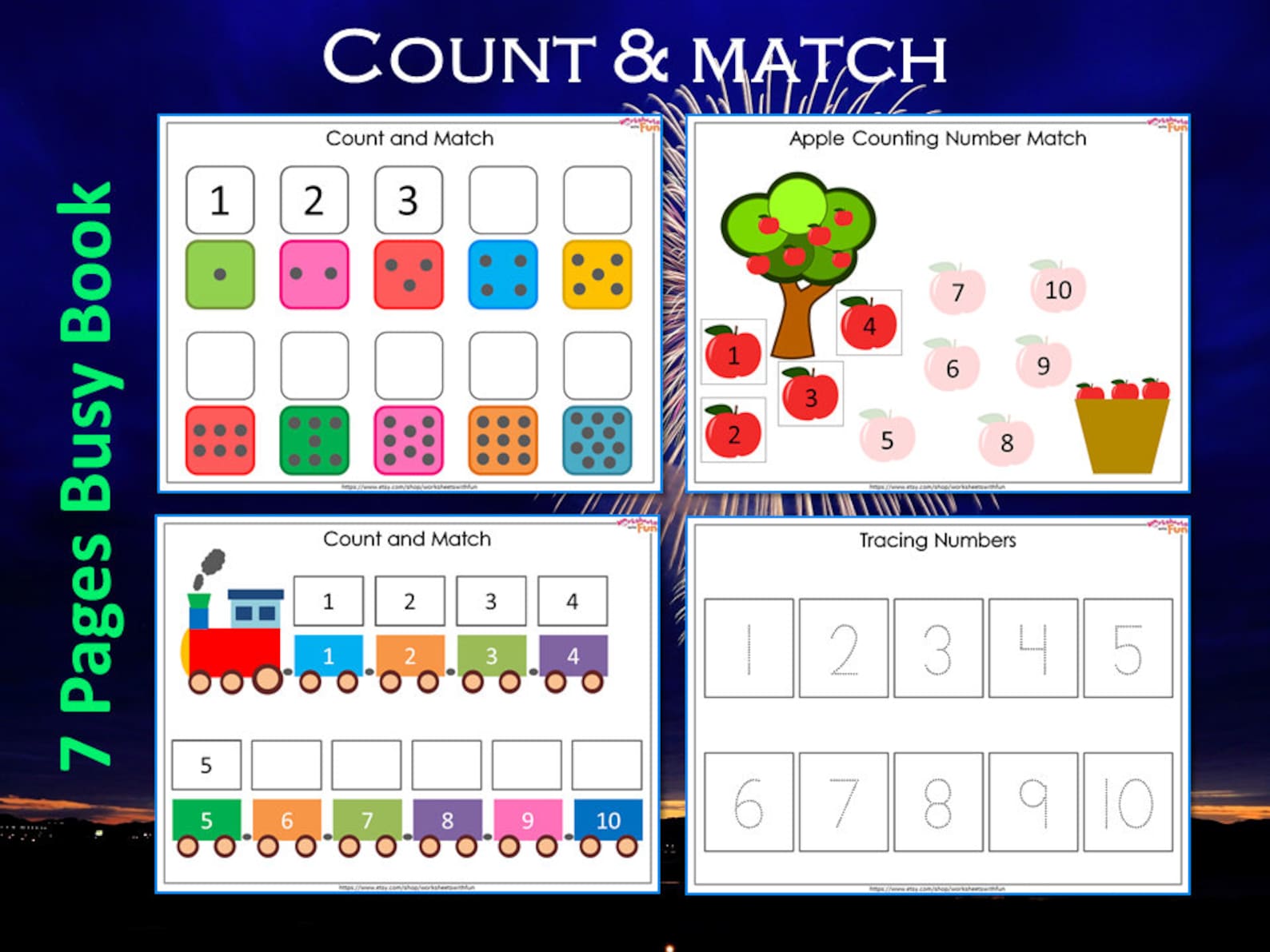 Toddler Busy Book Number Busy Book Count and Match | Etsy