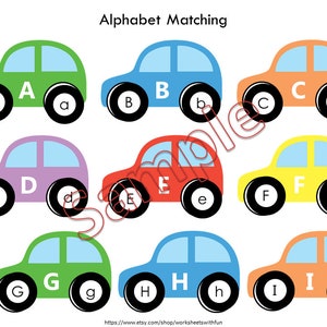Alphabet Worksheets Uppercase & Lowercase Letters Matching - Etsy