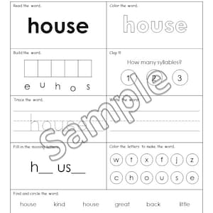 Sight Words Worksheets, Sight Word Practice, Sight Words Work Book, 100 ...